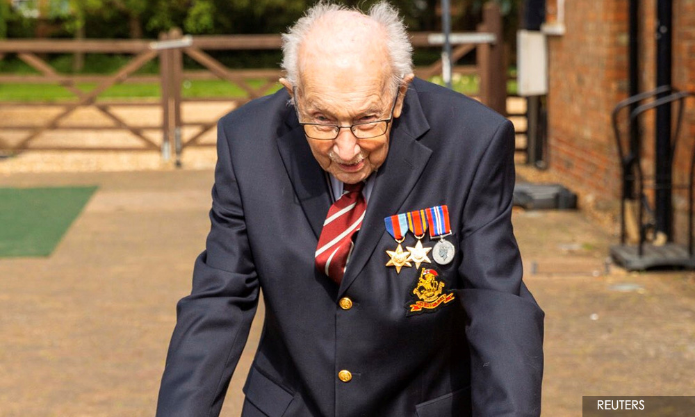 Captain Tom, 99, raises US$10mil with a walk in his UK garden