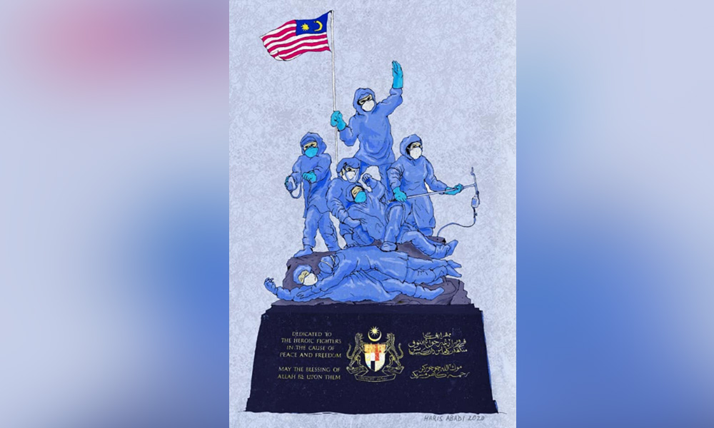 Artist's viral Covid-19 frontliner tribute featured in art exhibition ...