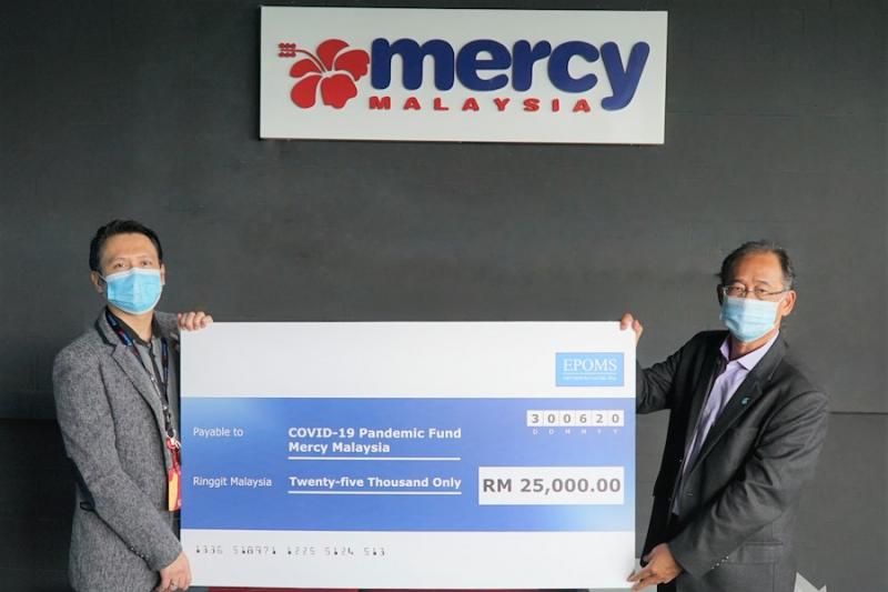 EPOMS donates RM25,000 to Mercy Malaysia’s COVID-19 pandemic fund