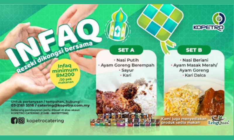 Kongsi rezeki dan gandakan pahala Ramadan ini dengan infaq pek makanan