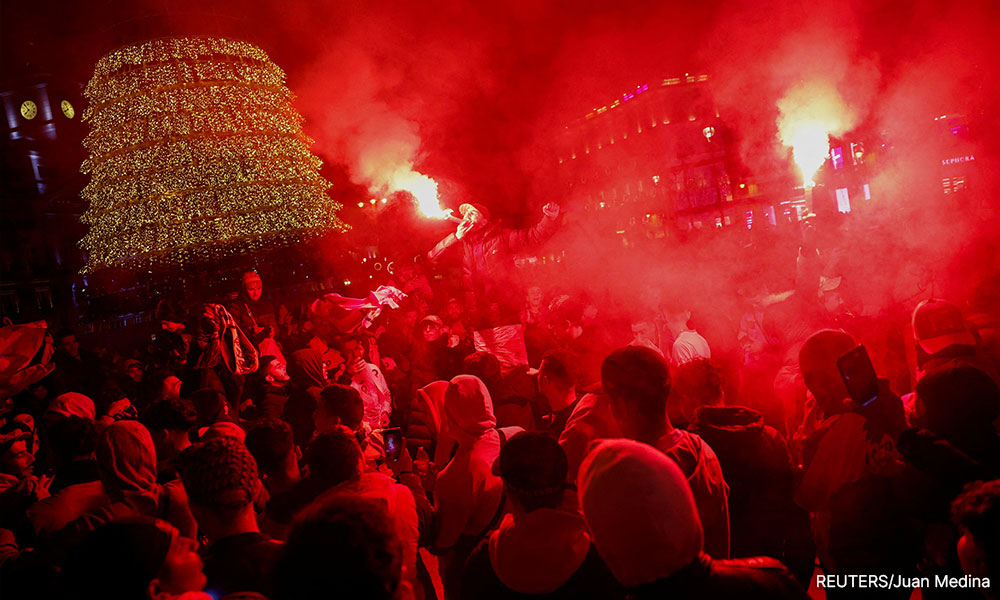 Spain in mourning, local Moroccans rejoice at World Cup surprise