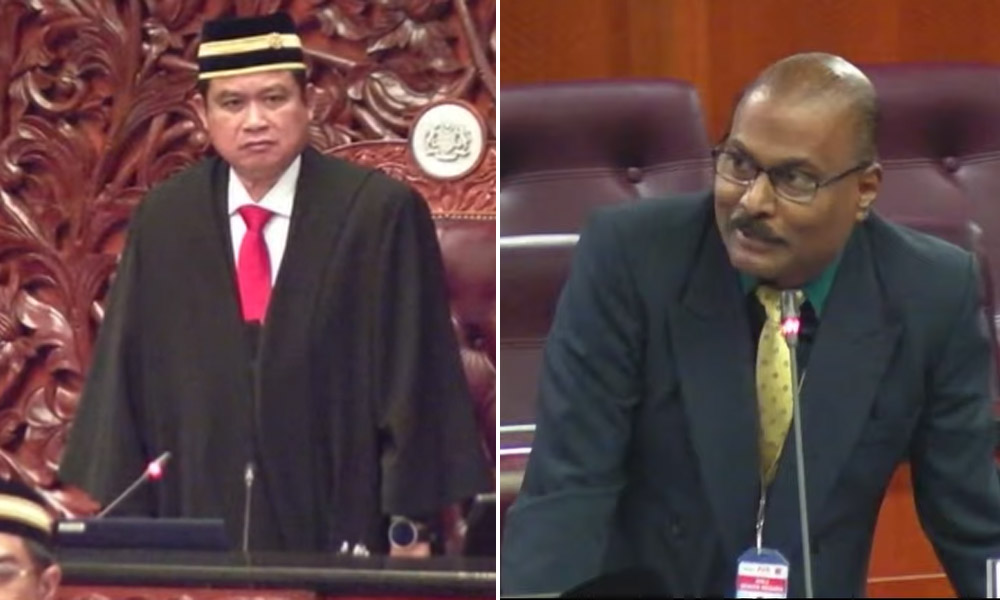 Senators stand on one leg for a minute in support for Isaiah Jacob