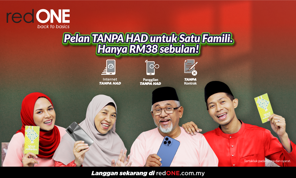Raya bersama redONE dengan tawaran eksklusif Postpaid Family38!