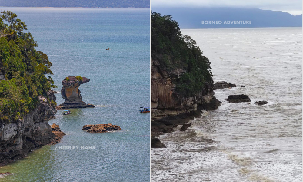 Iconic Bako rock formation collapsed due to big waves - S'wak Forestry Corp