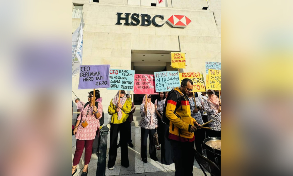 HSBC staff accuses union picketers of sedition, criminal defamation