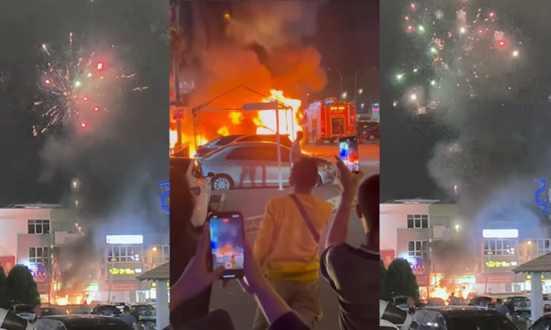 KL fireworks stall catches fire, destroys 5 vehicles